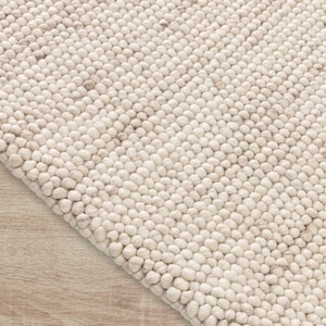 Marbled Beige-ivory Wool Rug - Pebble Hand Woven Chunky High Quality ...