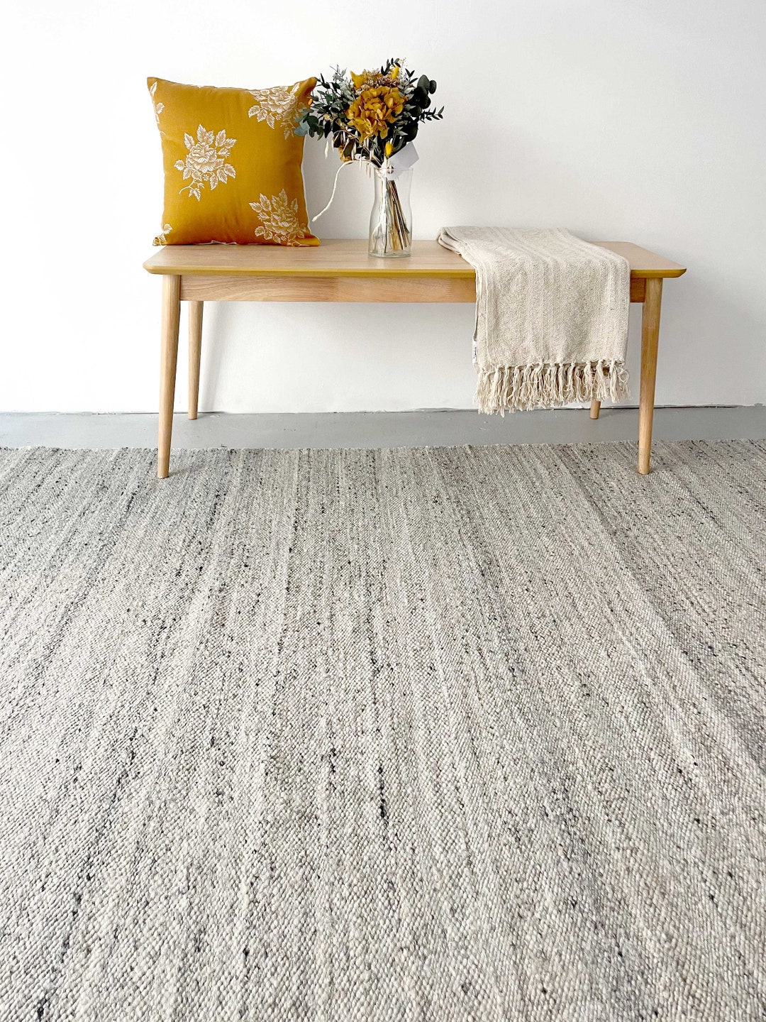 Wool Rug in Gray Tones With a Touch of Cotton. Gray Tones Carpet With ...