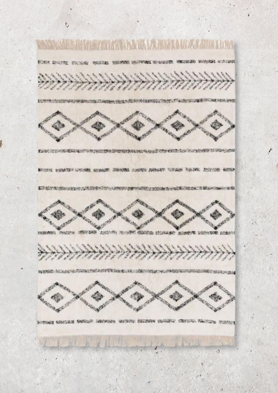 Washable Boho Berber Rug for Kids' Rooms - 100% Cotton, Vegan & Non ...