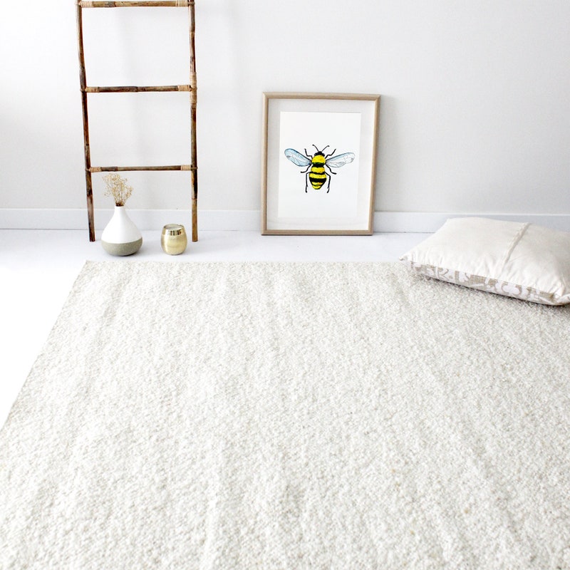 White Wool Rug - Etsy