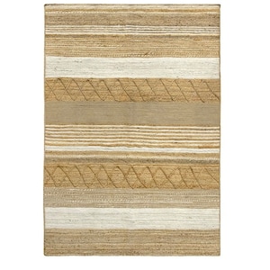 Boho Jute Rug in Two-tones White and Natural, Bohemian Rug With ...