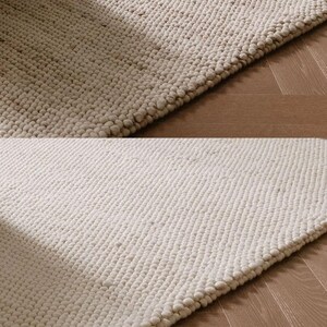 Marbled Beige-ivory Wool Rug - Pebble Hand Woven Chunky High Quality ...