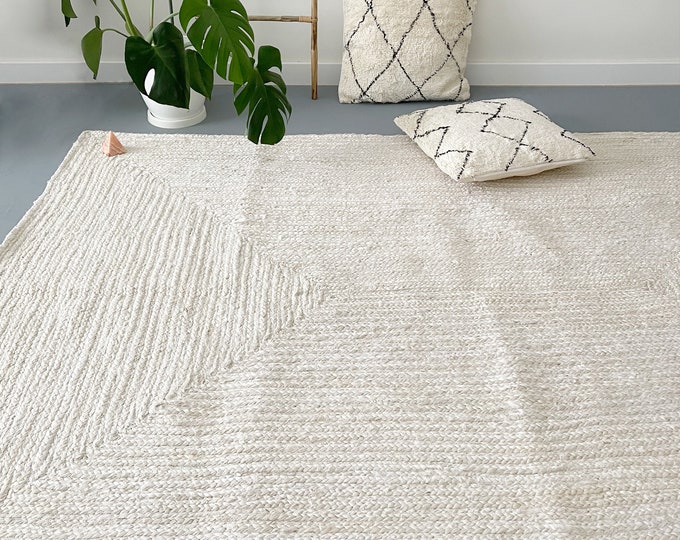 Warm White Jute Rug.braided Jute Rug.off-white Handwoven - Etsy