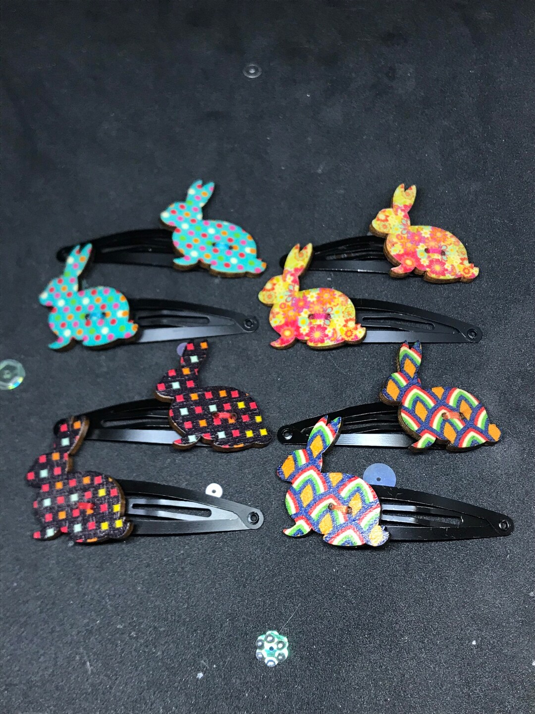 Bunny Rabbit Hair Clips, Fun Kids Bunny Button Hair Accessories ...