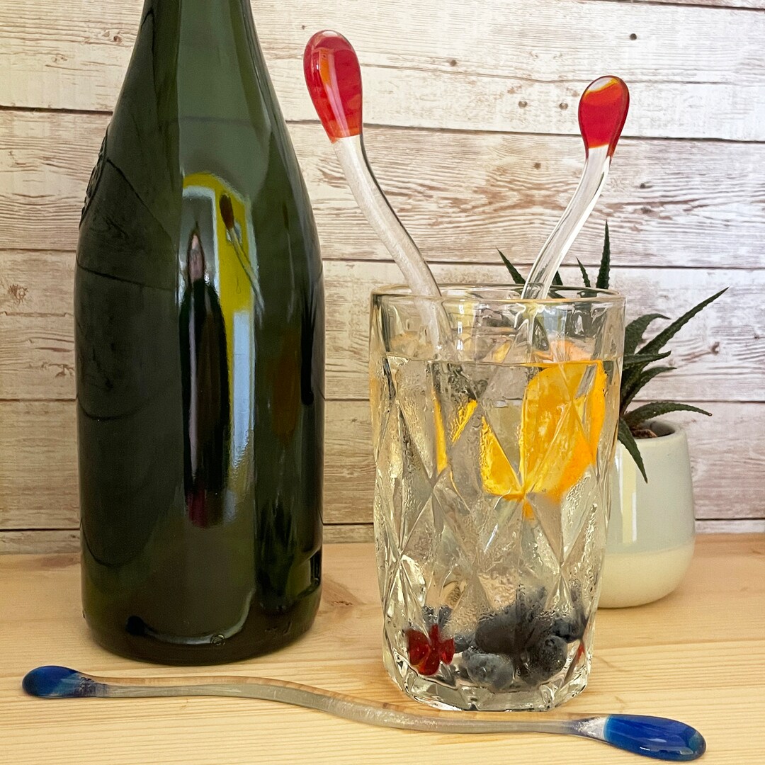 Handmade Fused Glass Drink Stirrer, Cocktail Stirrer, Swizzle Stick ...