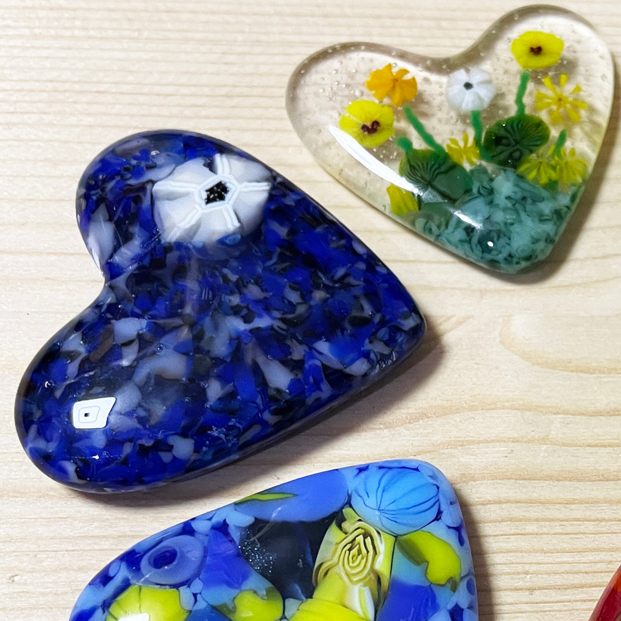 Handmade Fused Glass Hearts, Hug Gift, Thinking of You, Friendship Gift ...