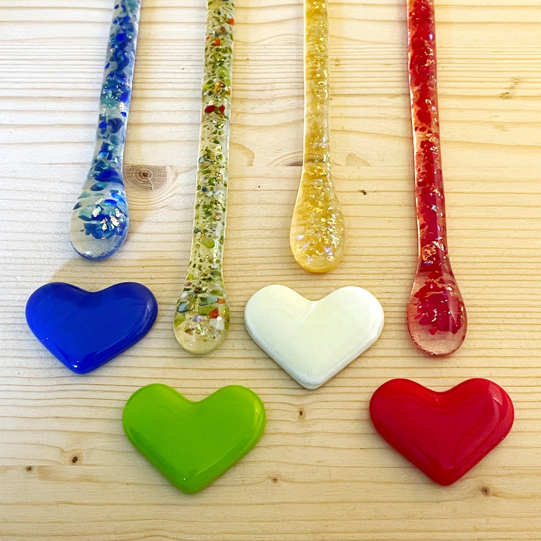Handmade Fused Glass Gift Box: Stirrer, Pocket Heart & Chocolate - Etsy