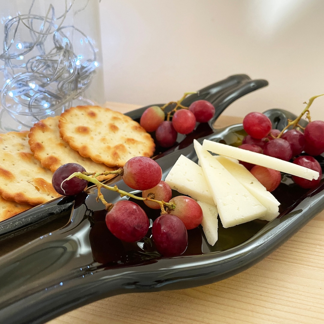 Upcycled Nibbles Tray, Platter, Dish, Wine Serving Tray, Wine Lovers ...