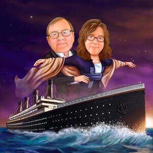Titanic Theme Portrait, Custom Portrait, Family Portrait, Family ...