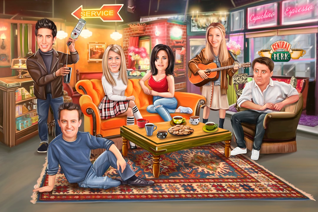 FRIENDS Custom Portrait, Personalized Portrait, Custom Couple ...