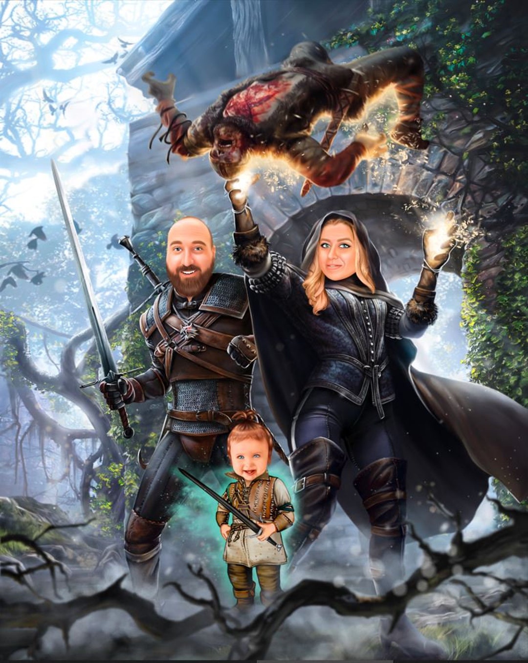 Custom Portrait, TV Series, Portrait From Photos, Wedding Gift ...