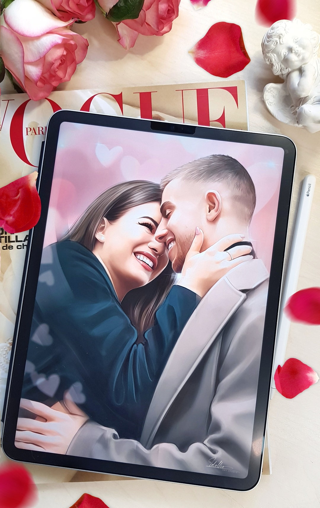 Valentine's Day , Personalized Portrait, Custom Portrait, Custom Couple ...