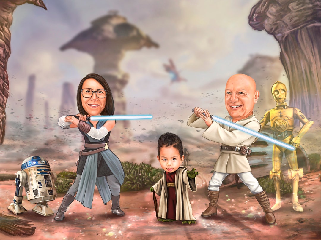 Star Wars Portrait, Custom Portrait, Custom Couple Illustration ...