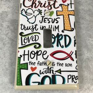 Light Switch With Religious Words; God, Faith, Hope, Prayer and Faith ...