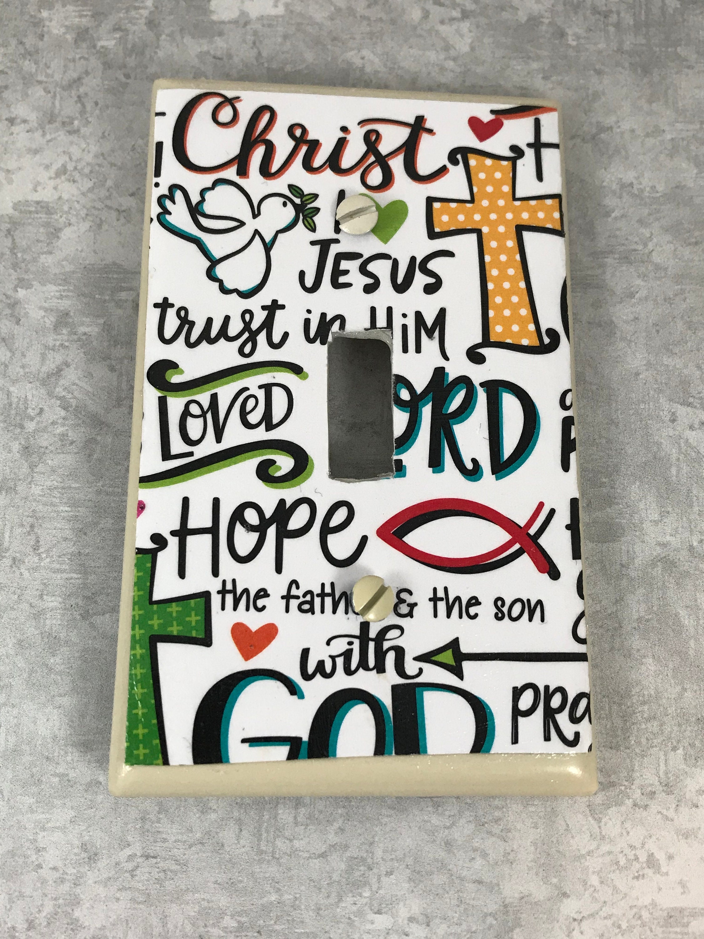 Light Switch With Religious Words God Faith Hope Prayer | Etsy