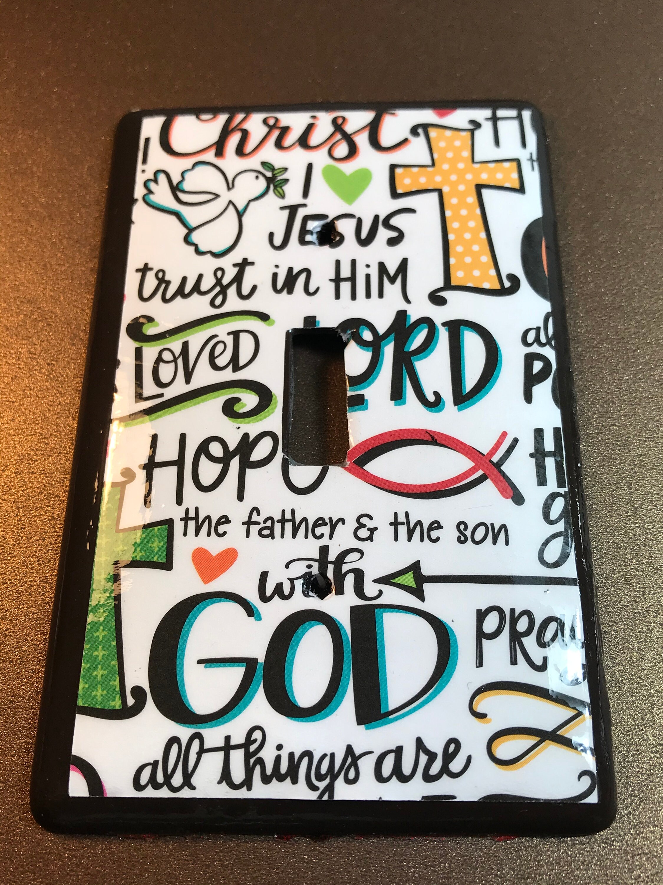 Light Switch With Religious Words God, Faith, Hope, Prayer and Faith ...