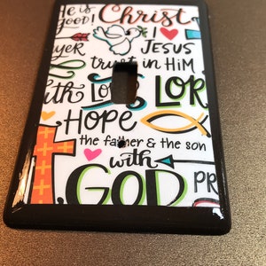 Light Switch With Religious Words; God, Faith, Hope, Prayer and Faith ...