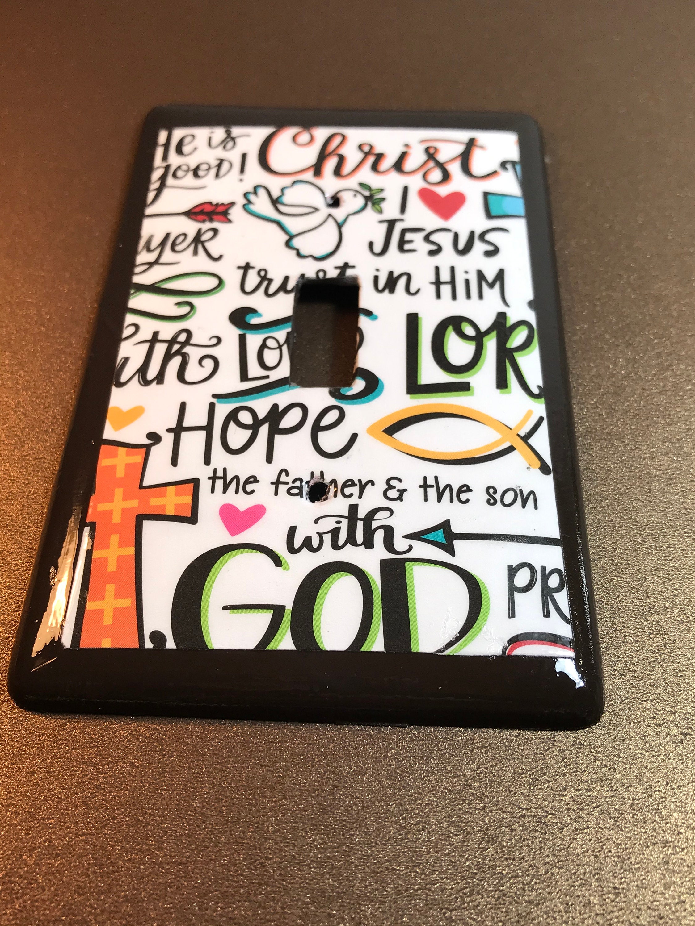 Light Switch With Religious Words God Faith Hope Prayer | Etsy