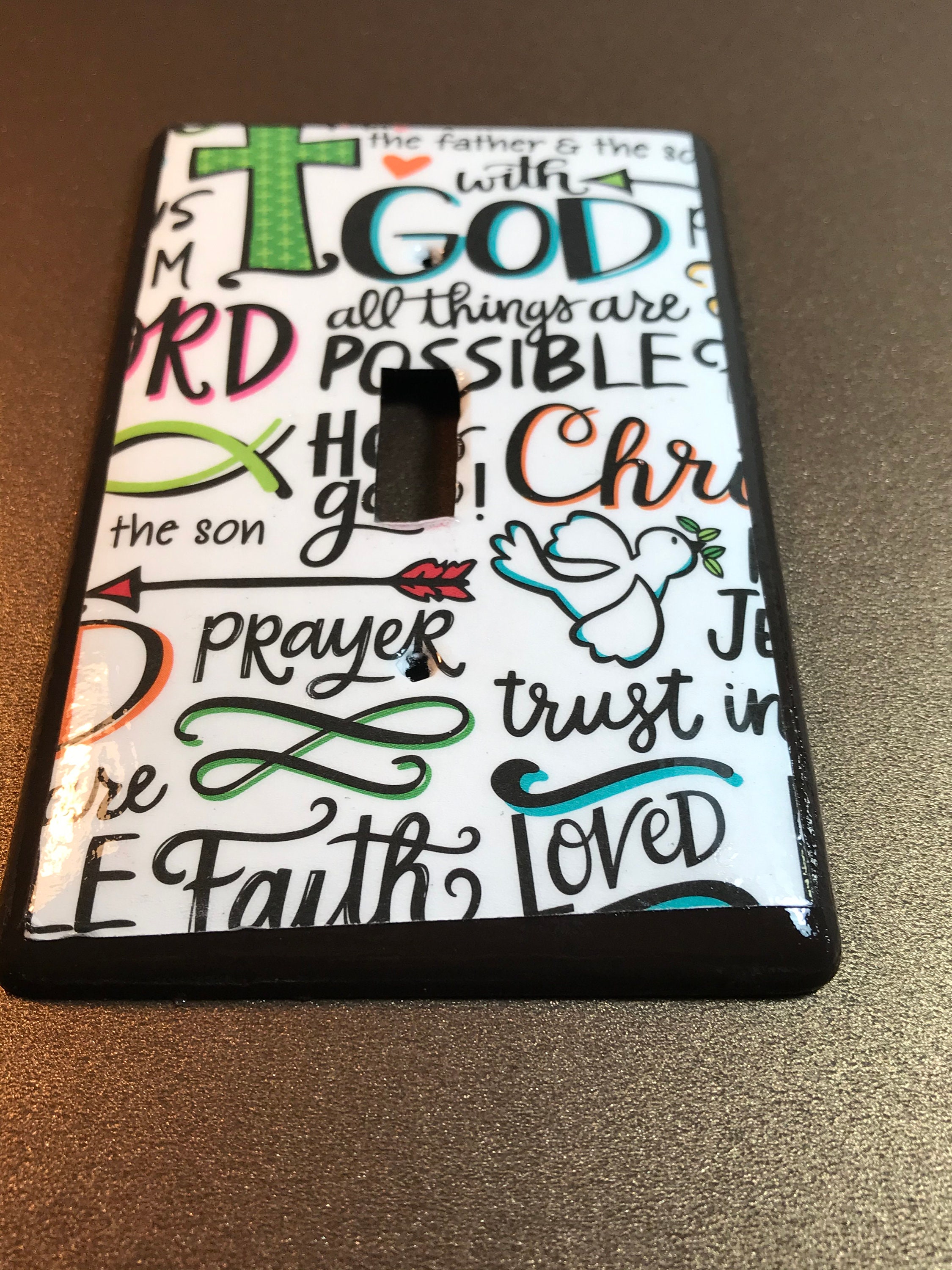 Light Switch With Religious Words God Faith Hope Prayer | Etsy