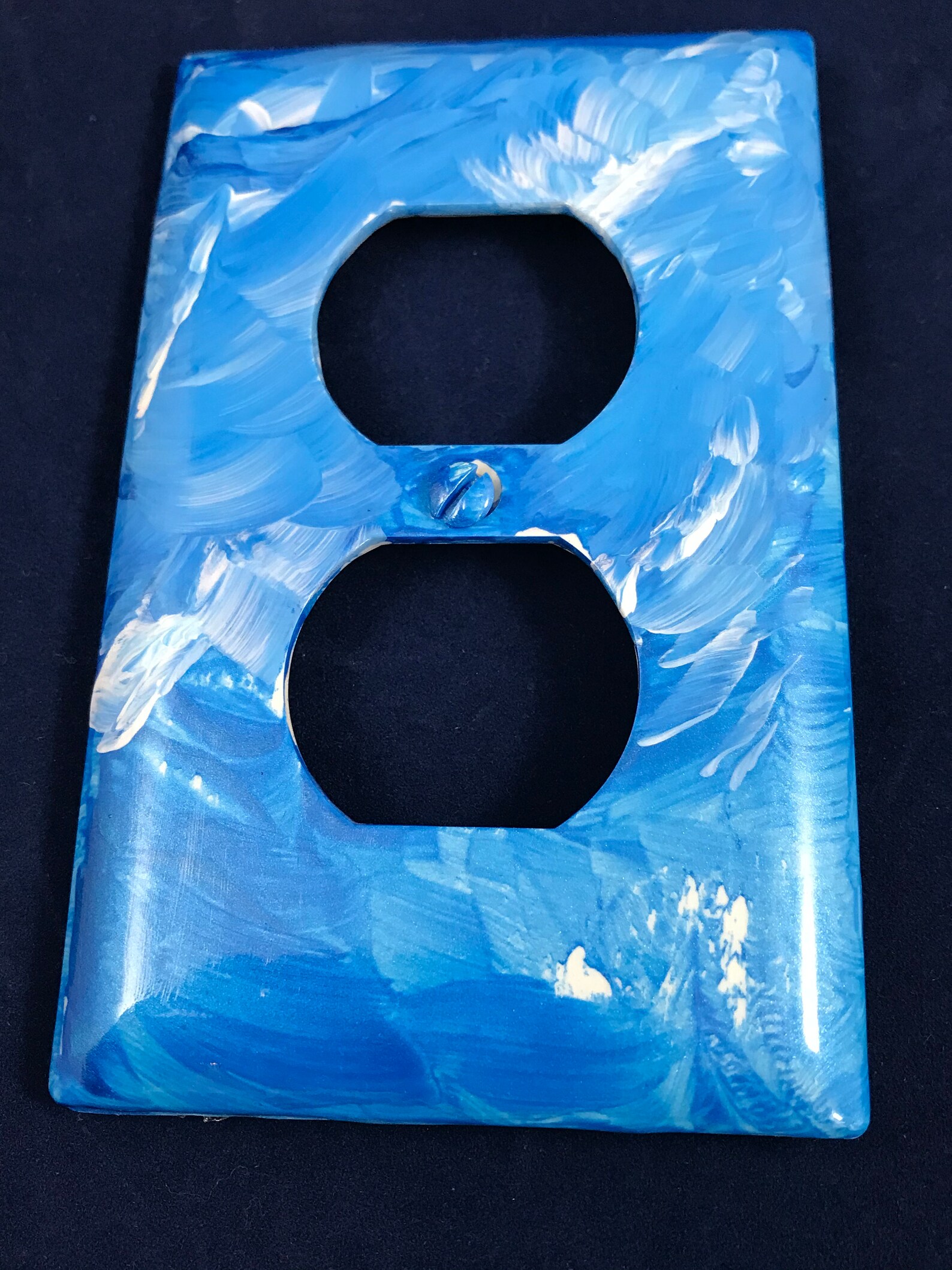 Hand Painted Blue White Single Switch Cover Switch Plate - Etsy