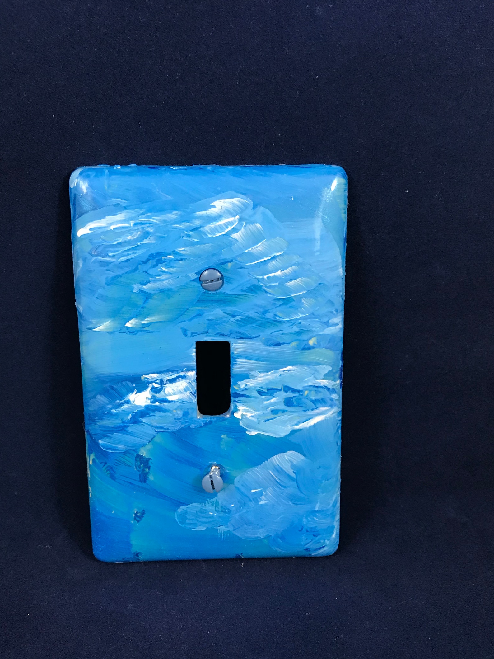 Hand Painted Blue White Single Switch Cover Switch Plate | Etsy