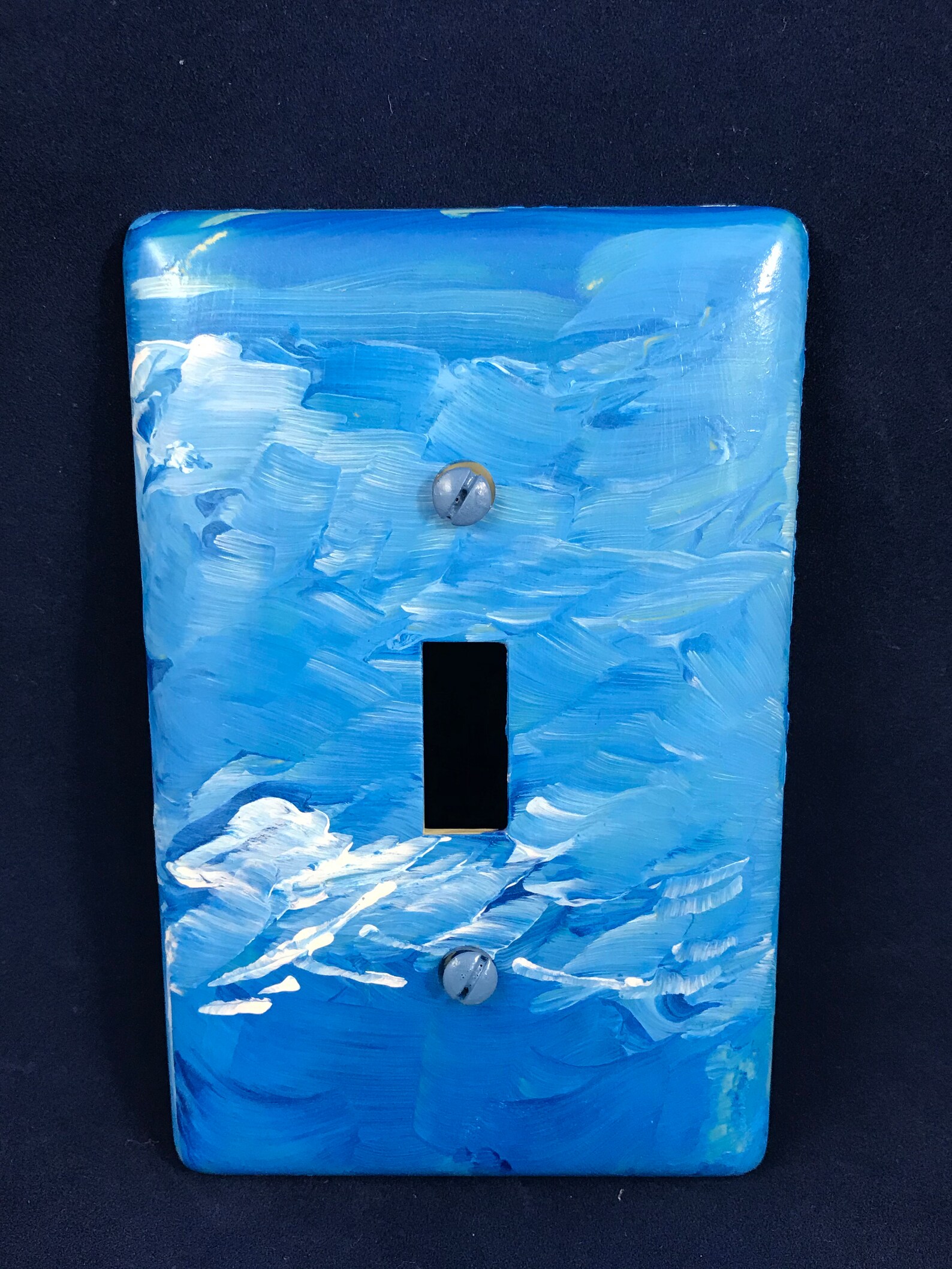 Hand Painted Blue White Single Switch Cover Switch Plate - Etsy