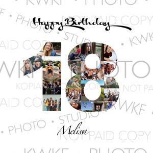 Personalized Photo Collage Number 18 – Unique and Customized Gift for ...