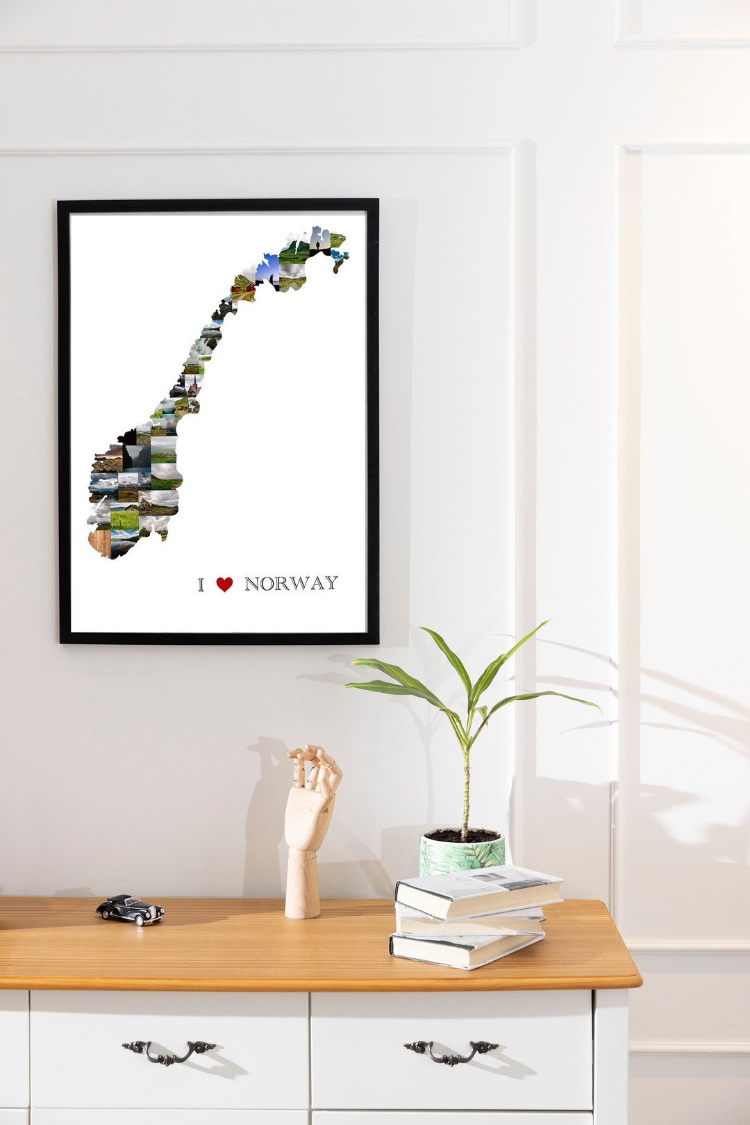 Norway Adventure Photo Collage Map – Unique Vacation Memory Display ...