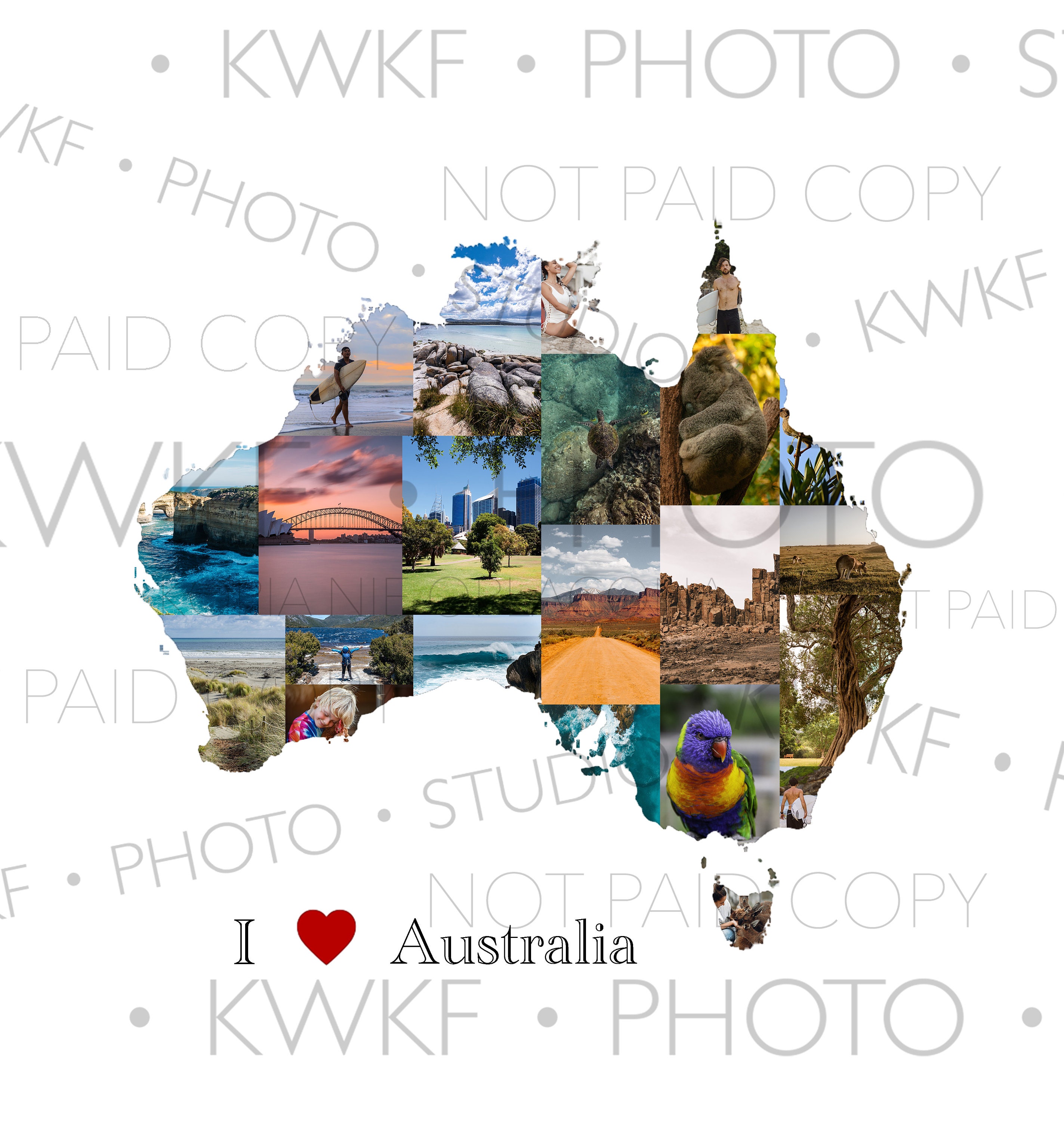 Map of Australia Adventure Photo Collage Map – Unique Vacation Memory ...