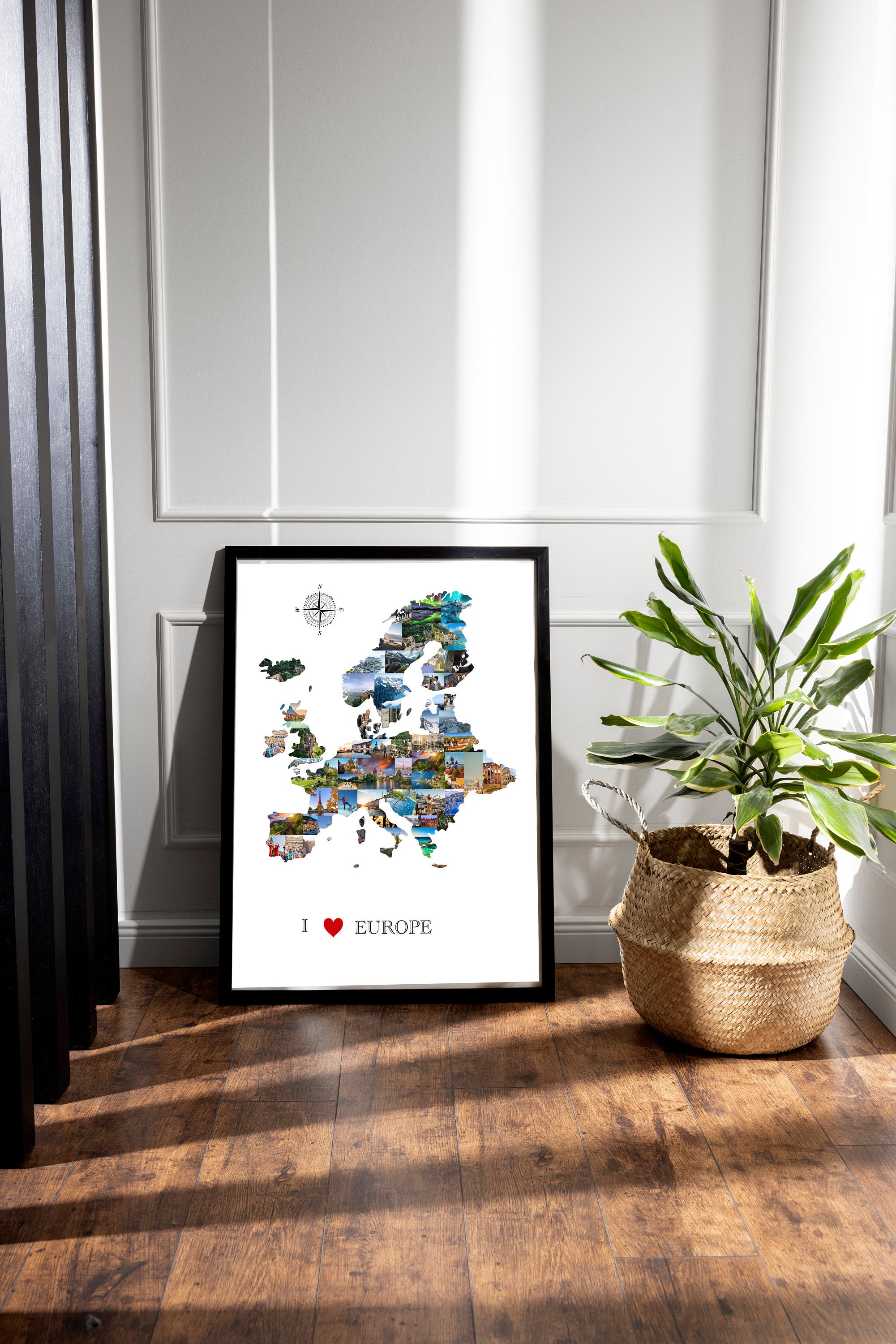 Europe Adventure Photo Collage Map – Unique Vacation Memory Display ...