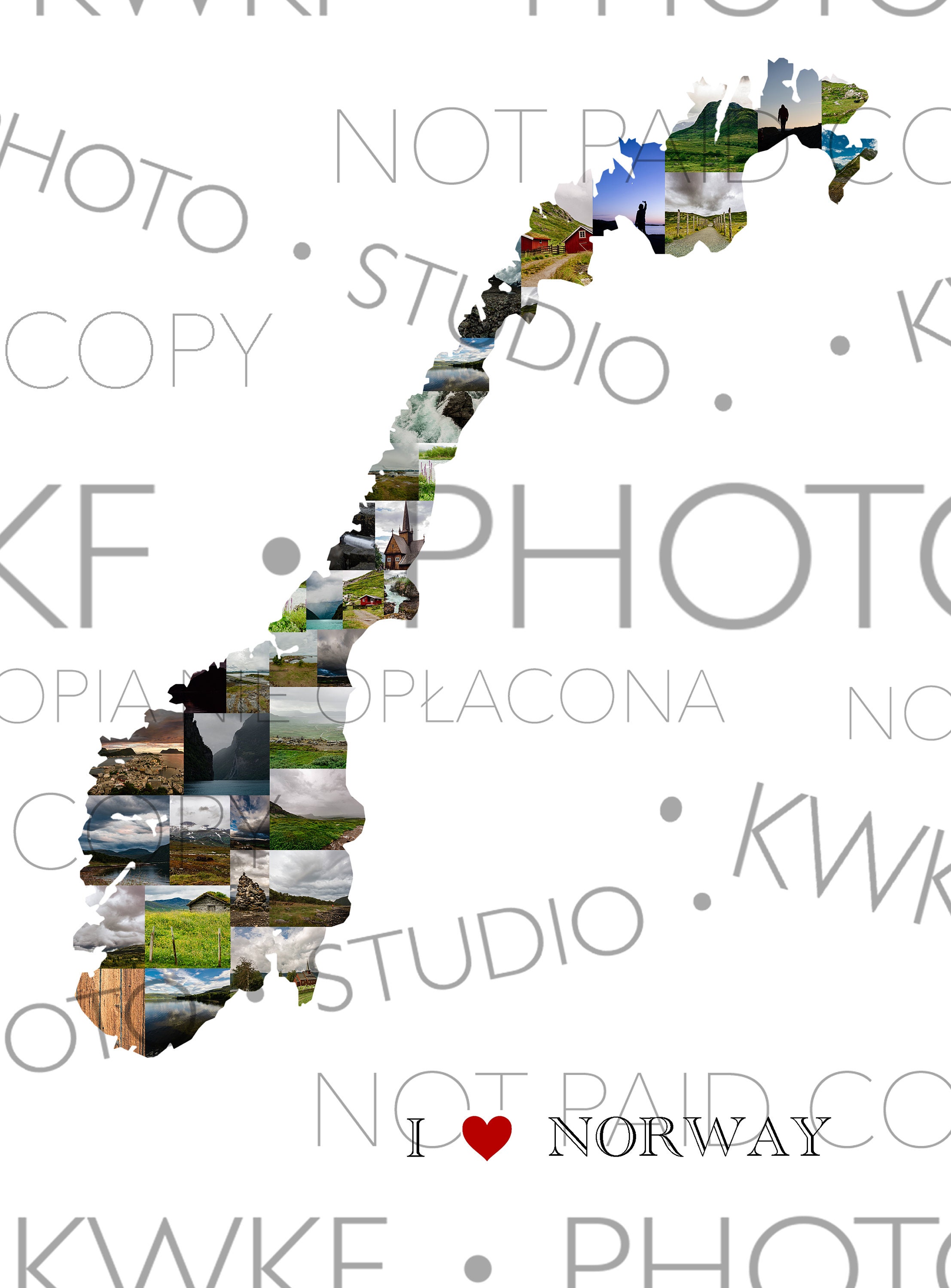 Norway Adventure Photo Collage Map – Unique Vacation Memory Display ...