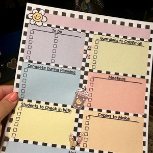 Digital Download- Teacher Notepad to Do List | Printable Checklist ...