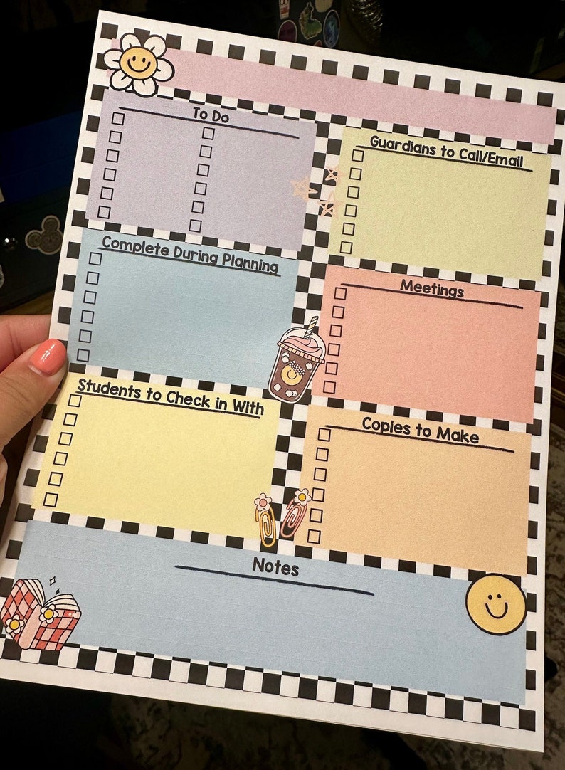 Digital Download- Teacher Notepad to Do List | Printable Checklist ...