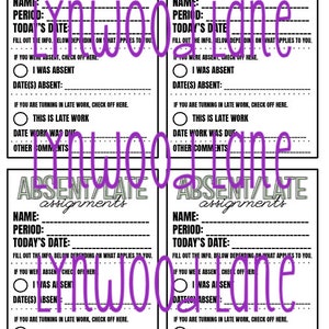 Digital Download- Student Absent/late Work Form | Google Slides ...