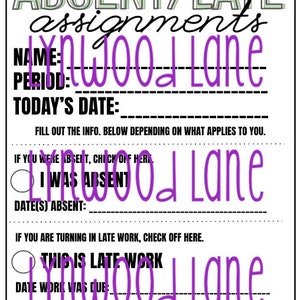 Digital Download- Student Absent/late Work Form | Google Slides ...