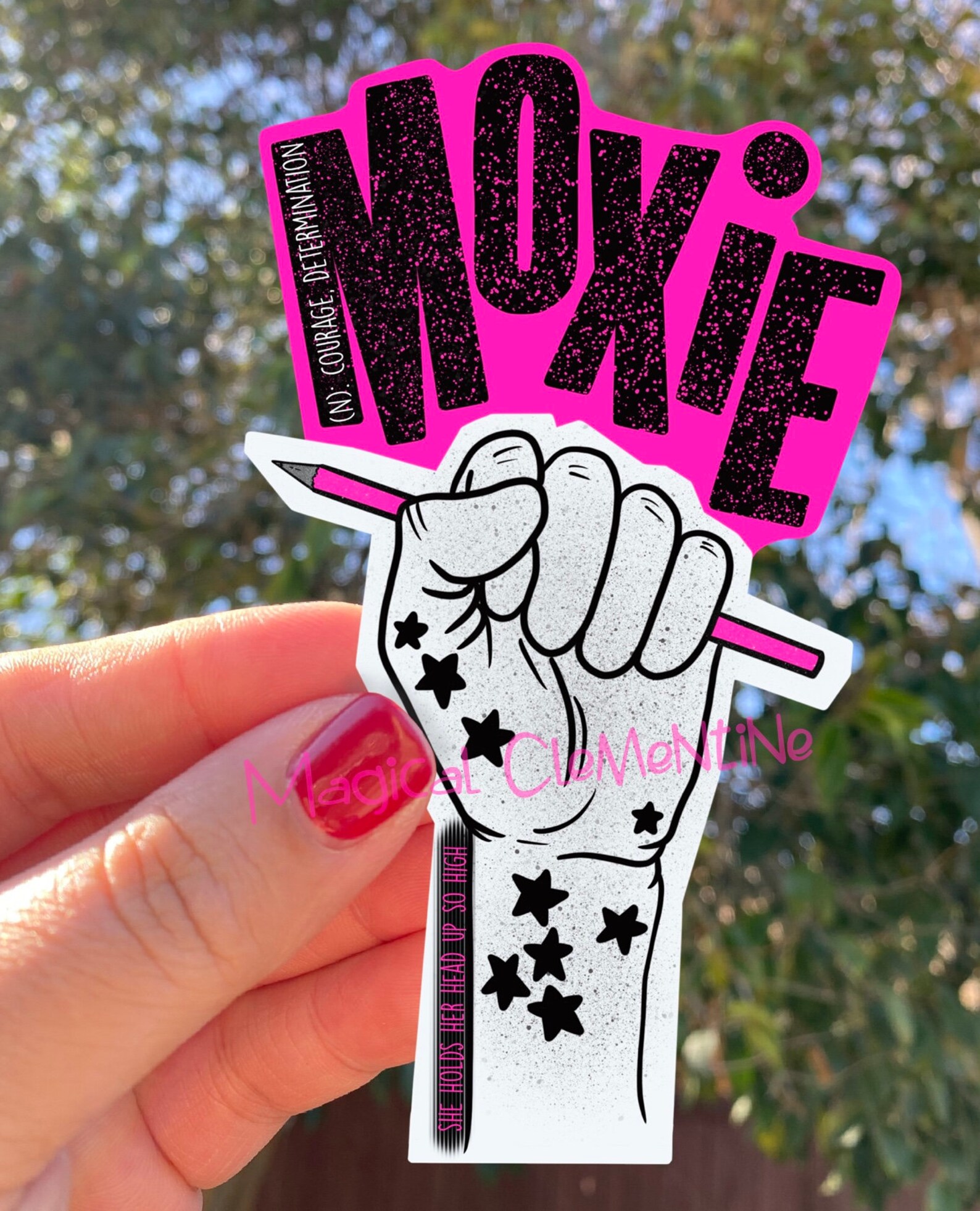 Moxie Sticker She Holds Her Head Up so High Moxie Inspired | Etsy