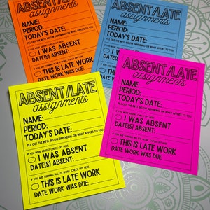 Digital Download- Student Absent/late Work Form | Google Slides ...