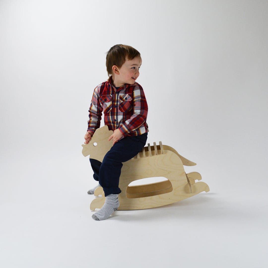 Modern Rocking Dinosaur, Take on Rocking Horse, Wooden Rocker, Ride on ...