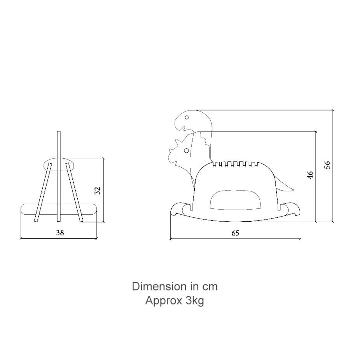 Modern Rocking Dinosaur, Take on Rocking Horse, Wooden Rocker, Ride on ...