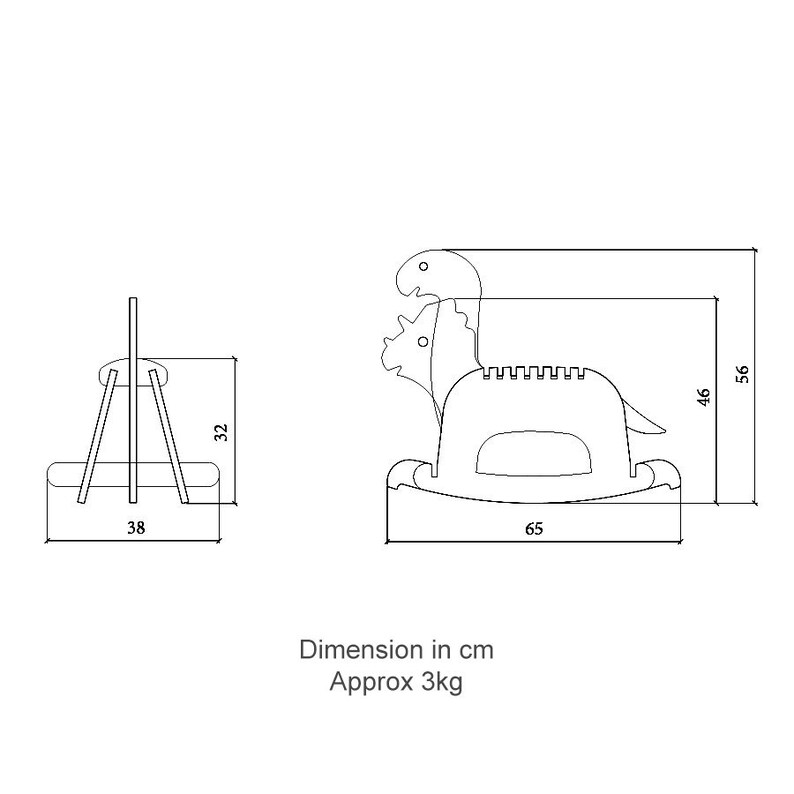 Modern Rocking Dinosaur, Take on Rocking Horse, Wooden Rocker, Ride on ...