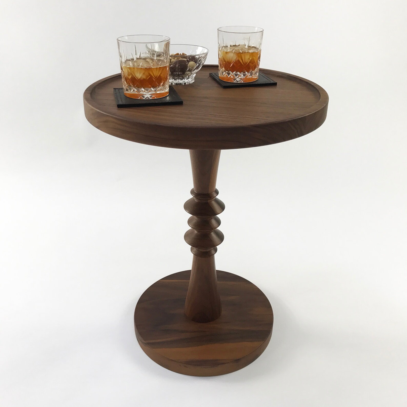 Round Wooden Pedestal Side Table, Bedside Table, Corner Table - Etsy