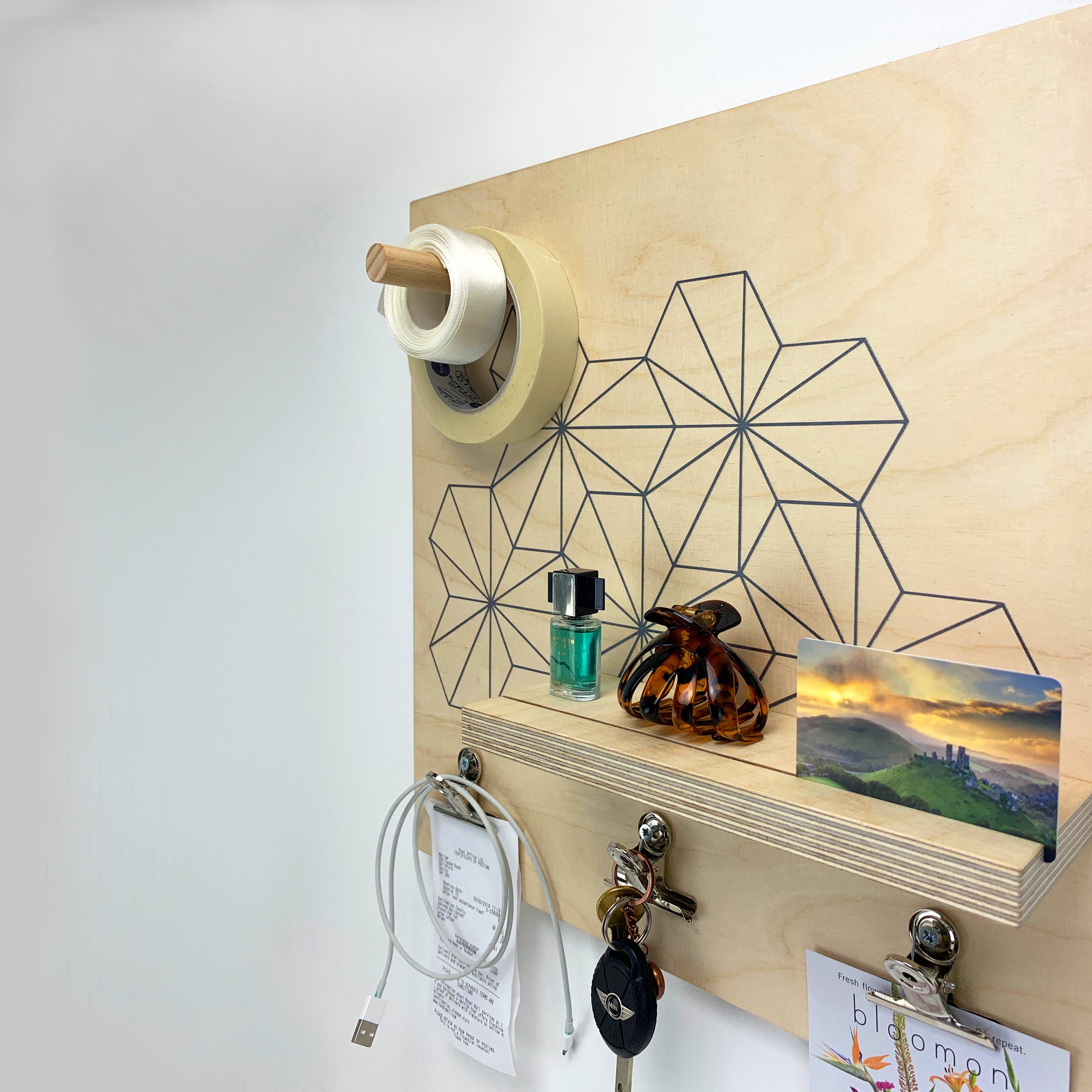 Kitchen Office Notice Memo Board Organiser With Shelf Peg - Etsy UK