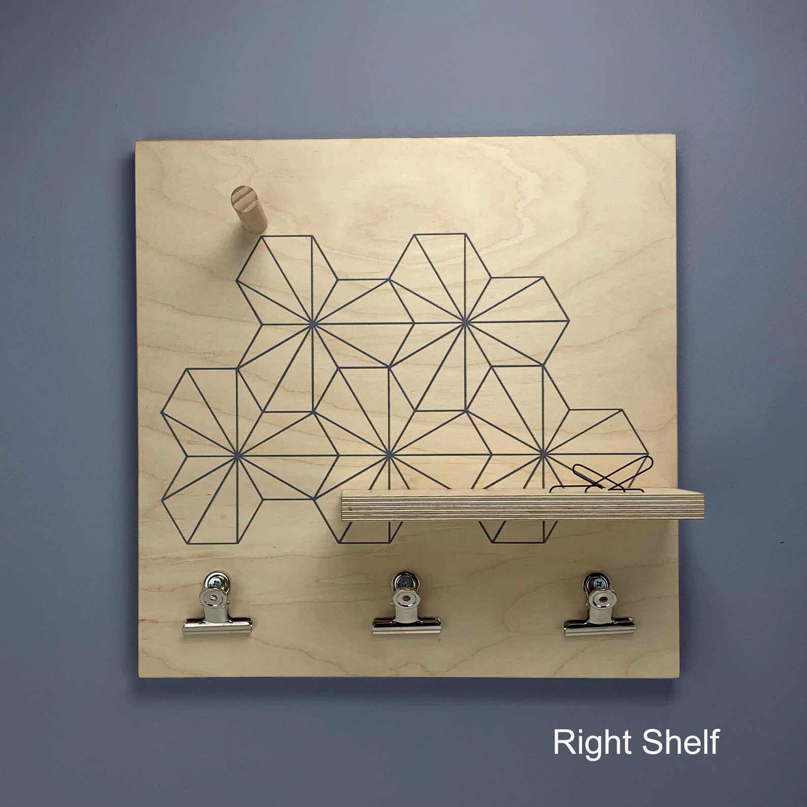 Kitchen Office Notice Memo Board Organiser With Shelf, Peg, Clips and ...
