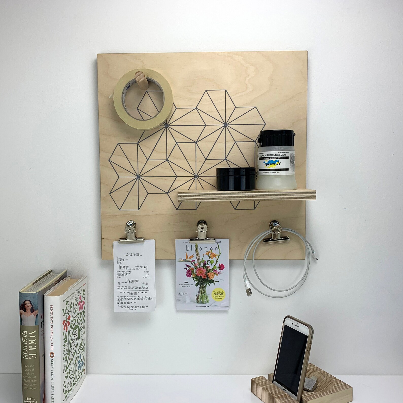Kitchen Office Notice Memo Board Organiser With Shelf Peg - Etsy UK