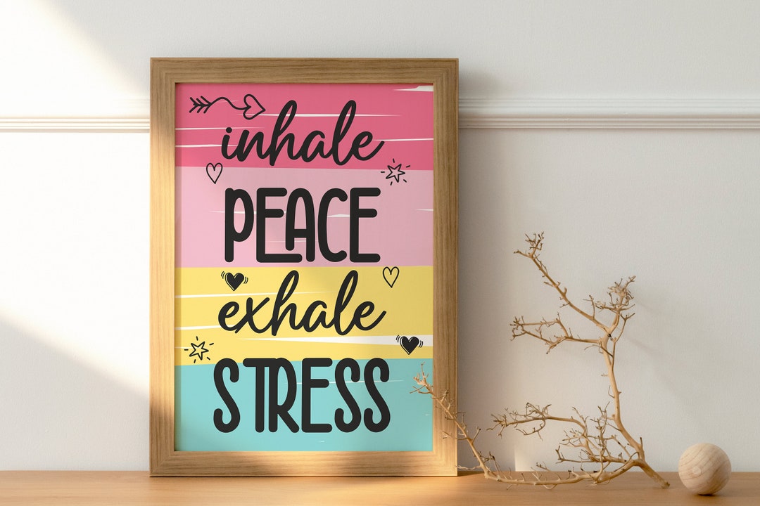 Inhale Exhale Printable Wall Art | Mental Health Print | Inhale Peace ...