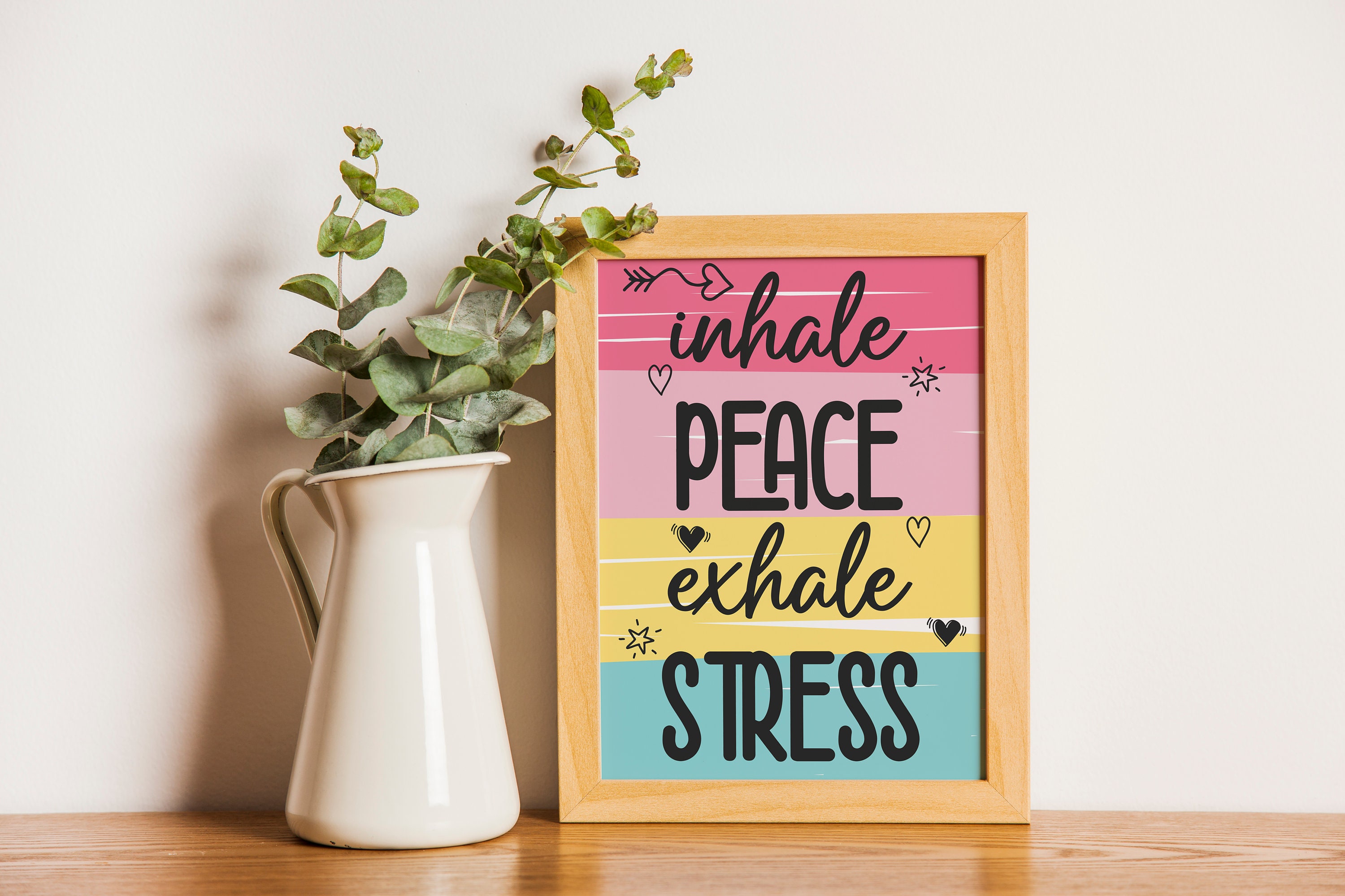 Inhale Exhale Printable Wall Art Mental Health Print Inhale Peace ...