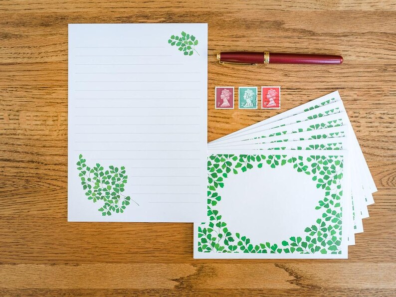 Letter Writing Set | Ferns | Botanical Lined Writing Paper Gift Set ...