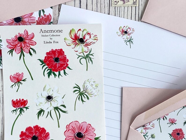 Letter Writing Paper Set With Stickers | Floral Letter Writing Set ...