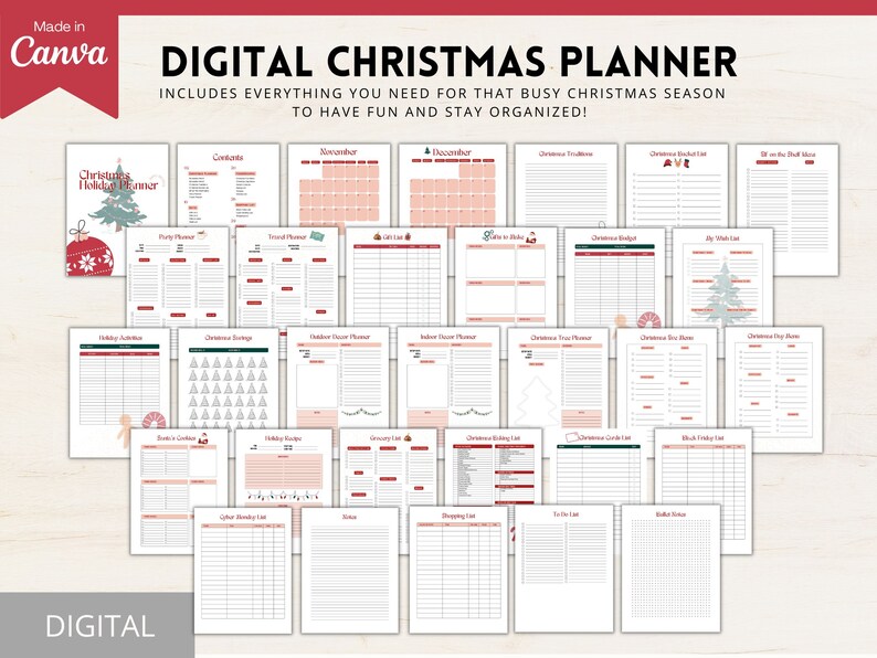 Christmas Planner in Canva| Digital Christmas Planner| Printable ...
