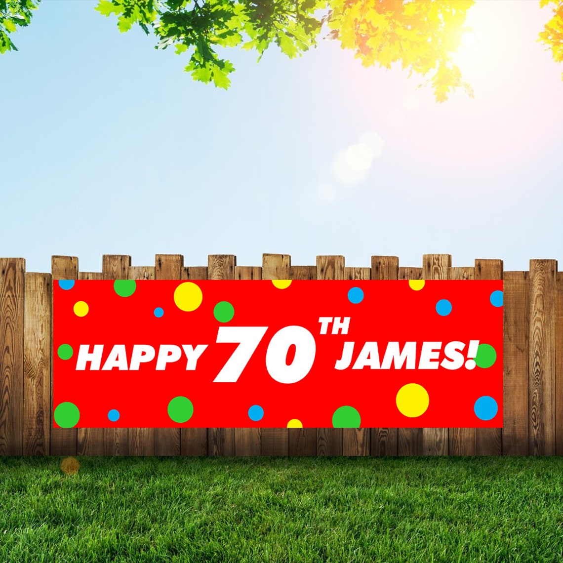 Large 70th Big Birthday Party Banner and Signs 6x2 With - Etsy